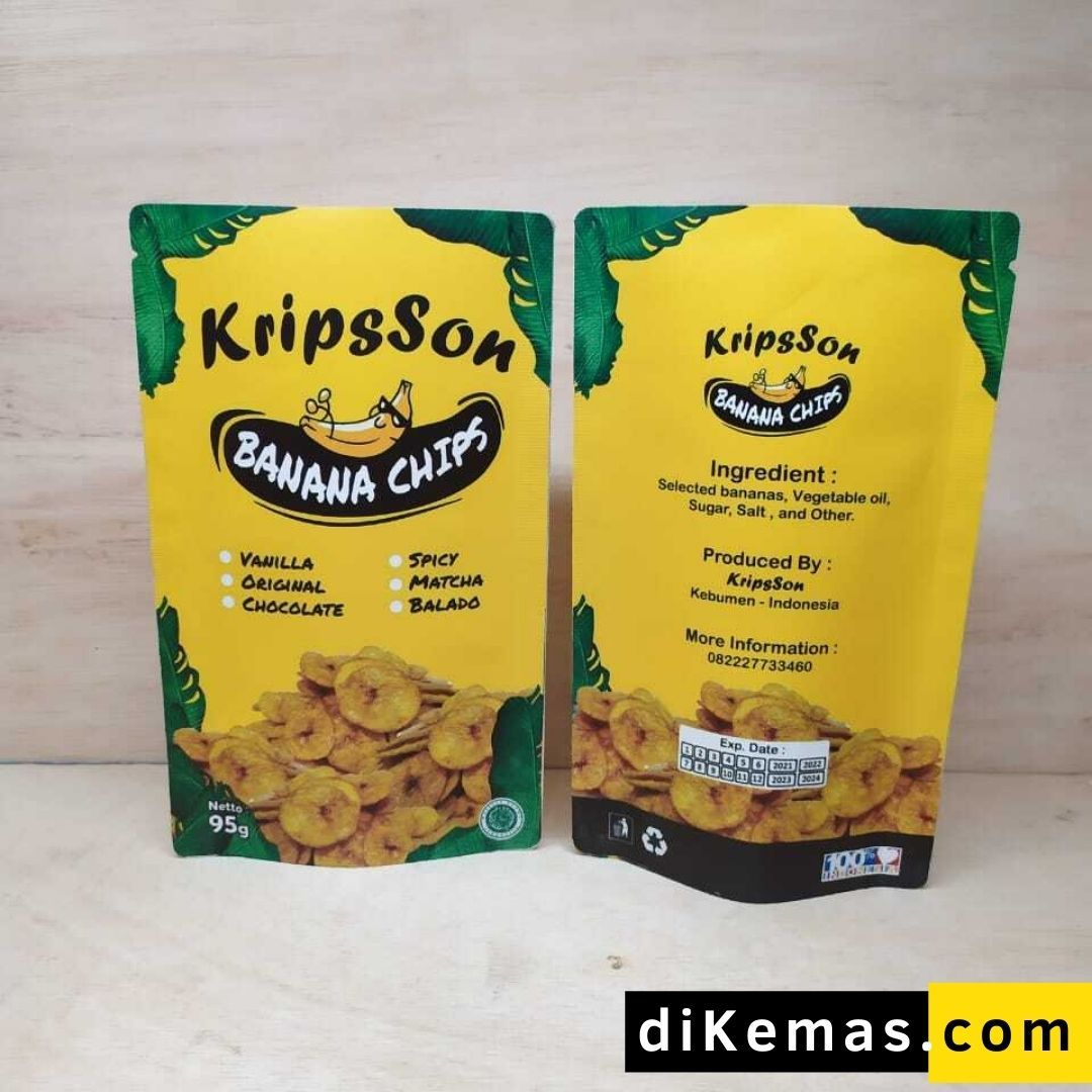 Contoh Desain Stiker Label Keripik Pisang yang Menarik